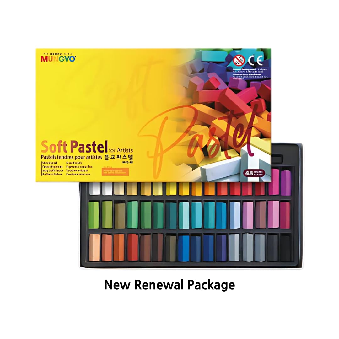 Non Toxic Mungyo Soft Pastel Set of 48 Assorted Colors Square Chalk