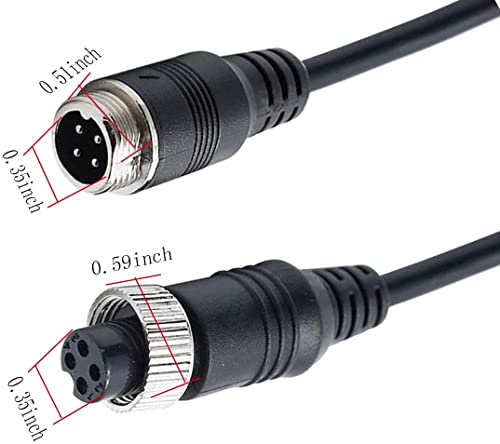 AccuGPS 15 FT Car 4Pin Aviation Video Extension Cable for CCTV Rearview Camera and Backup Monitor