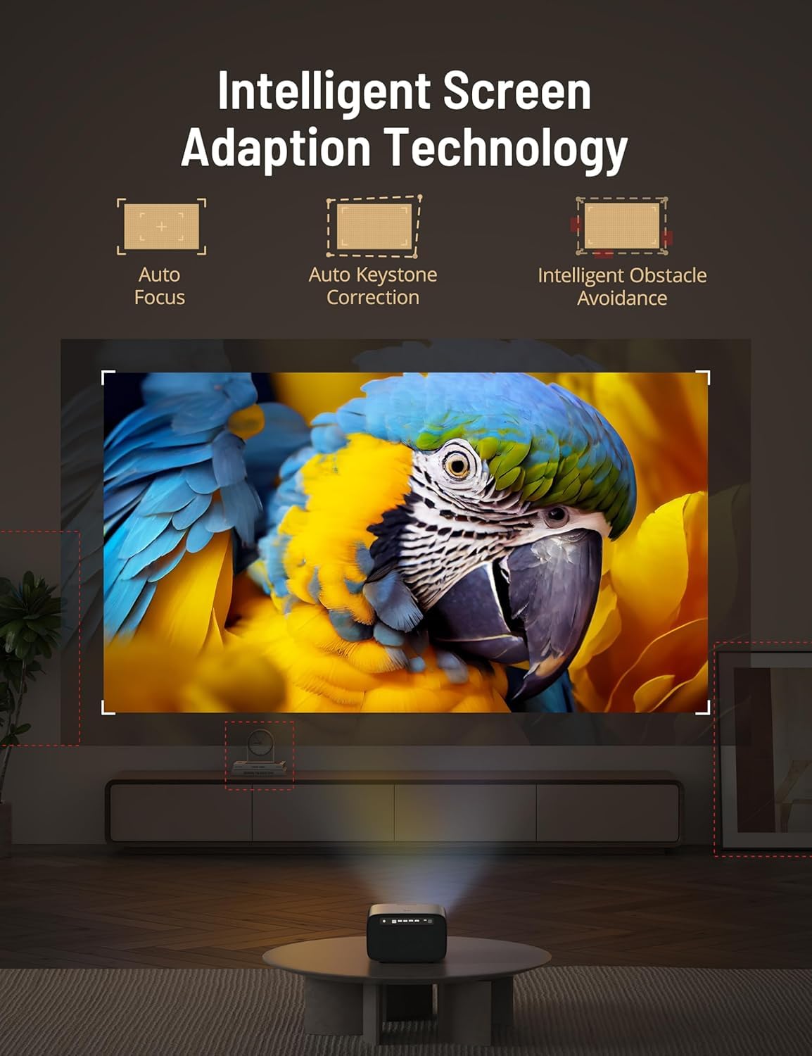Projector with WiFi, Native 1080P Portable Outdoor Projector 4K Supported, 400 ANSI PARIS RHÔNE Movie Mini HD Projector for Home, 220” 12000L Built-in Speaker, Compatible with TV Stick/iOS/Android/PS5
