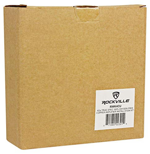 Rockville RWK4CU 4 AWG Gauge 100% Copper Complete Amp Installation Wire Kit OFC
