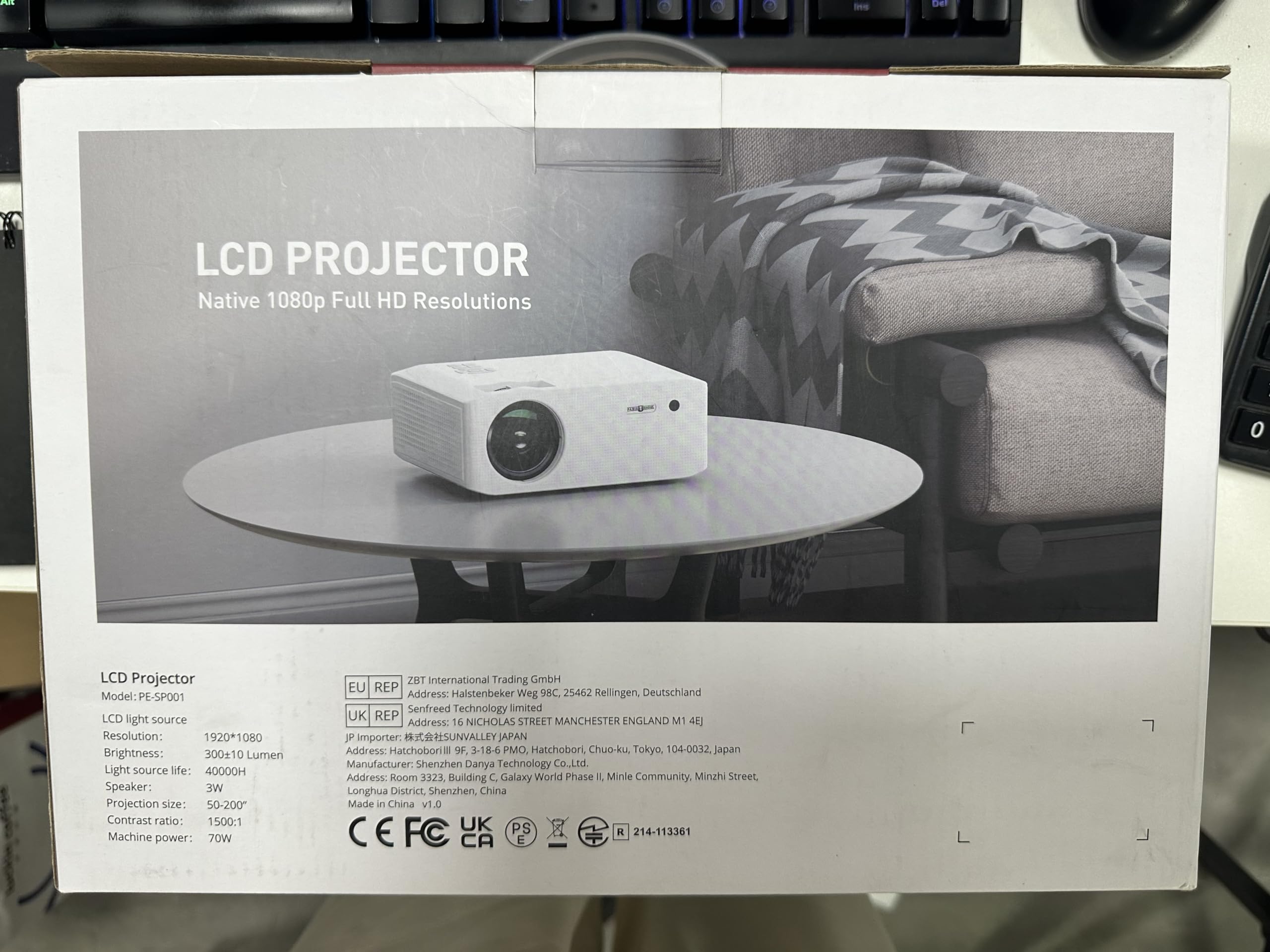 Projector with WiFi, Native 1080P Portable Outdoor Projector 4K Supported, 400 ANSI PARIS RHÔNE Movie Mini HD Projector for Home, 220” 12000L Built-in Speaker, Compatible with TV Stick/iOS/Android/PS5