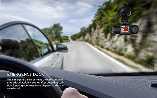 COOAU Dash Cam, 64GB SD Card Included, 1080P FHD Built-in GPS Wi-Fi, Front and Inside Car Camera Recorder for Uber with Infrared Night Vision, Sony Sensor, 4 IR LEDs,G-Sensor, Parking Mode