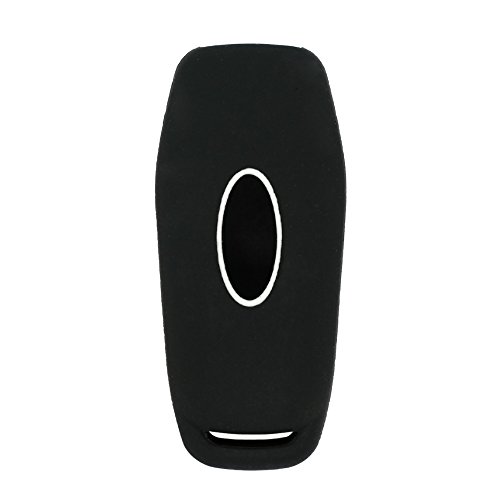 SEGADEN Silicone Cover Protector Case Holder Skin Jacket Compatible with FORD 4 Button Smart Remote Key Fob CV2716 Black