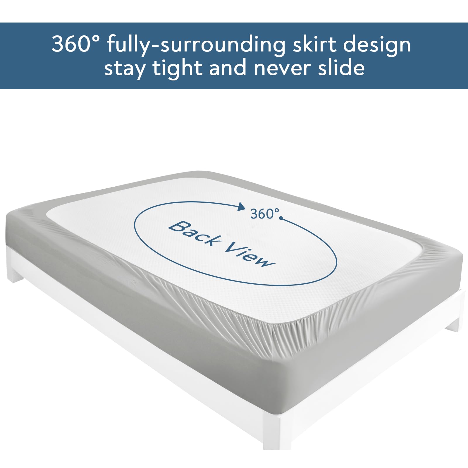 Magik & Kover Twin Mattress Protector Waterproof Cover 2 Pack, Waterproof Bed Twin Fitted Sheet Only, Machine Washable Deep Pocket Twin Size Mattress Cover for Kids Bed with Elastic Rubber Band, Grey