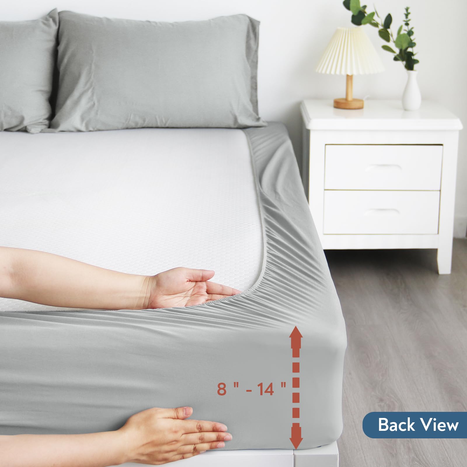 Magik & Kover Twin Mattress Protector Waterproof Cover 2 Pack, Waterproof Bed Twin Fitted Sheet Only, Machine Washable Deep Pocket Twin Size Mattress Cover for Kids Bed with Elastic Rubber Band, Grey