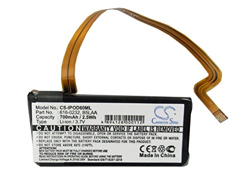 Xsplendor 700mAh XSP Replacement Battery for I POD Classic 120GB I POD Classic 160GB I POD Video 60G MICROSOFTJS8-00003 Zune 1089 PN 616-0232 696-0106 B5LAA B6DAH Microsoft G71C0006Z110