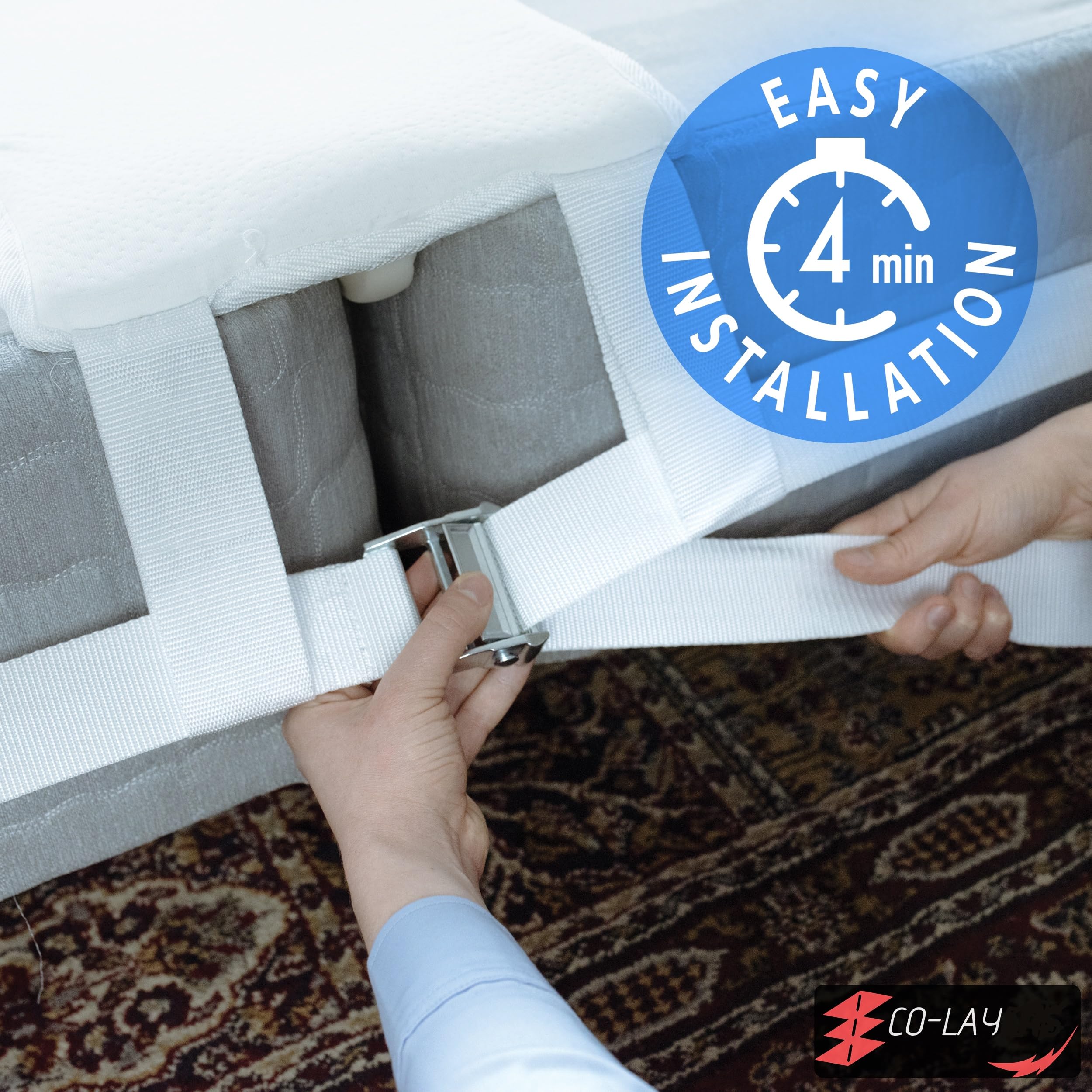 CO-Lay Bed Bridge Twin to King Converter Kit - Twin Bed Connector King Maker - Mattress Extender Joiner Gap Filler - Split King Bed Connector, Twin to King or Twin XL to King