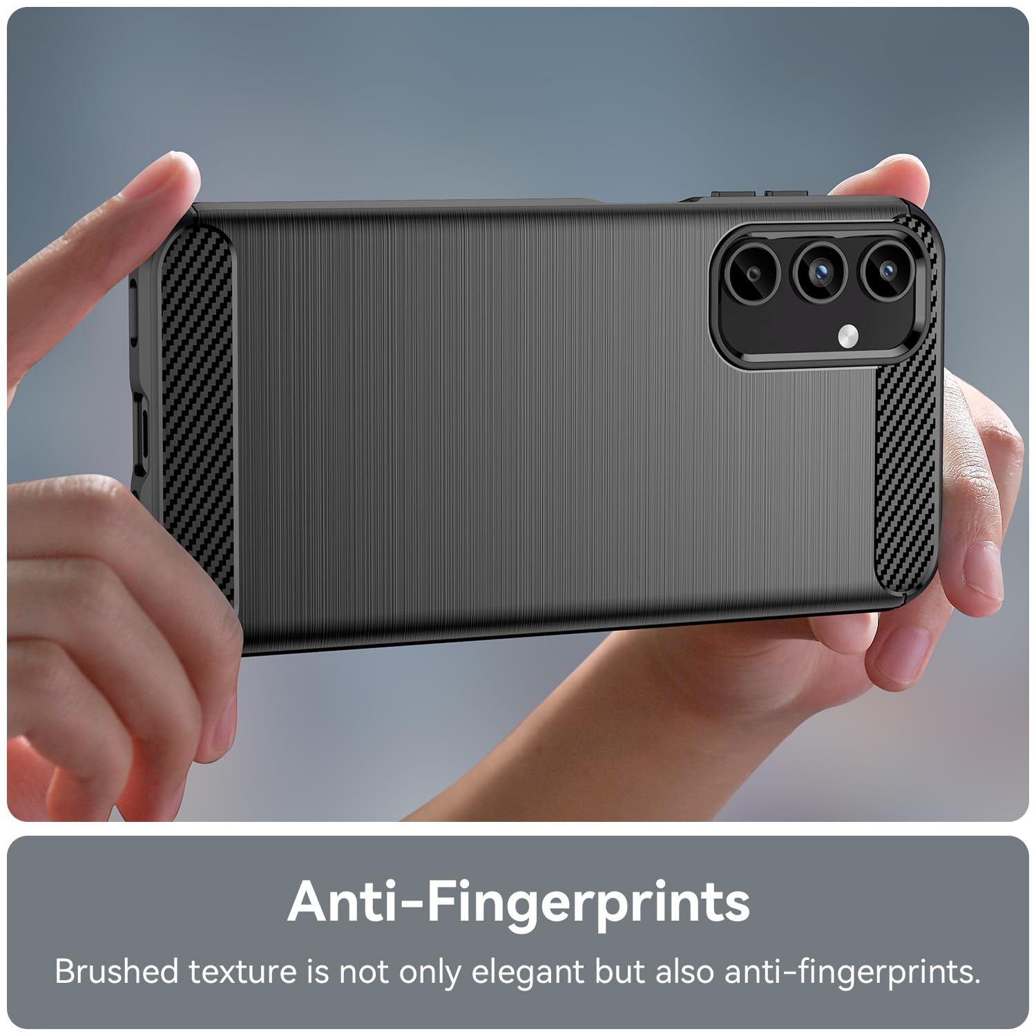 KOARWVC Phone Case for Samsung A15 Case, Galaxy A15 case with HD Screen Protectors, Carbon Fiber Shockproof Rugged Shield Soft TPU Back Cover Cases for Samsung Galaxy A15 (Black)