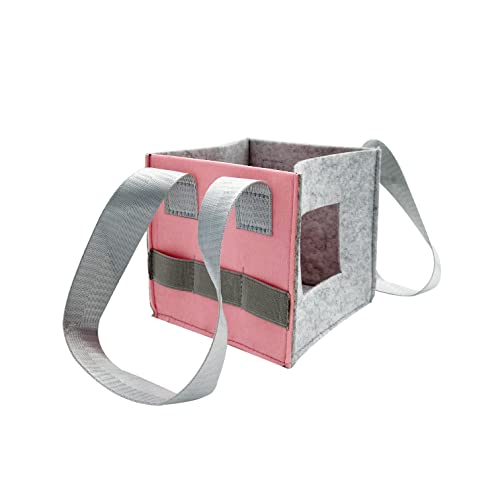 NA Portable Carrying Bag for Toniebox Starter Set and Tonies Figurines,Felt Cloth Carrying Case for Educational Musical Toy,Bag Organizer Fits for Toniebox Starter Setand More Accessories (Pink)