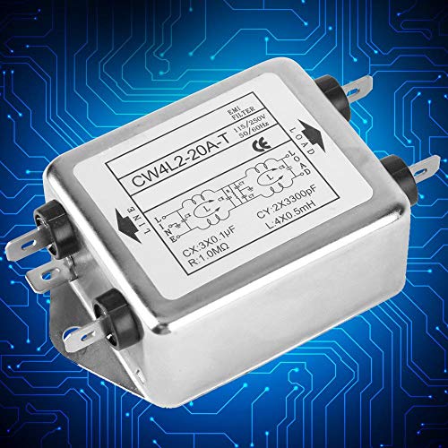 FTVOGUE CW4L2-20A-T Power Line EMI Filter Terminal High Performance Power Purifier Noise Suppressor 115V/250V 20A 50/60Hz