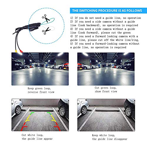 TIKSCIENCE Backup Camera Fit for Pickup Truck SUV Van RV DC 12-24V Cars Mini HD 360 Degree Rotatable Auto Multifunction Adjustable Camera, Black