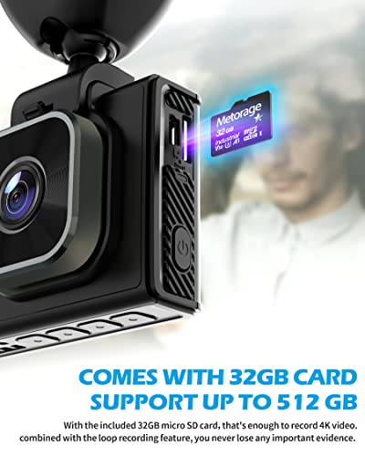 ONDASHCAM 4K Dash Cam with 3.5" LCD Display, 2160P UHD Car Camera Built in WiFi & GPS with Night Vision, G-Sensor, WDR, 170°Wide Angle & Parking Monitor (32GB Micro SD Card Included)