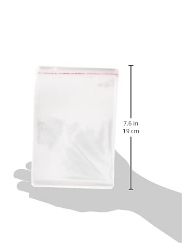 Patty Both 100 Pcs 4 5/8 X 5 3/4 Clear A2+ Card Resealable Cello / Cellophane Bags (Fit One A2 Size Card w/ Envelope)