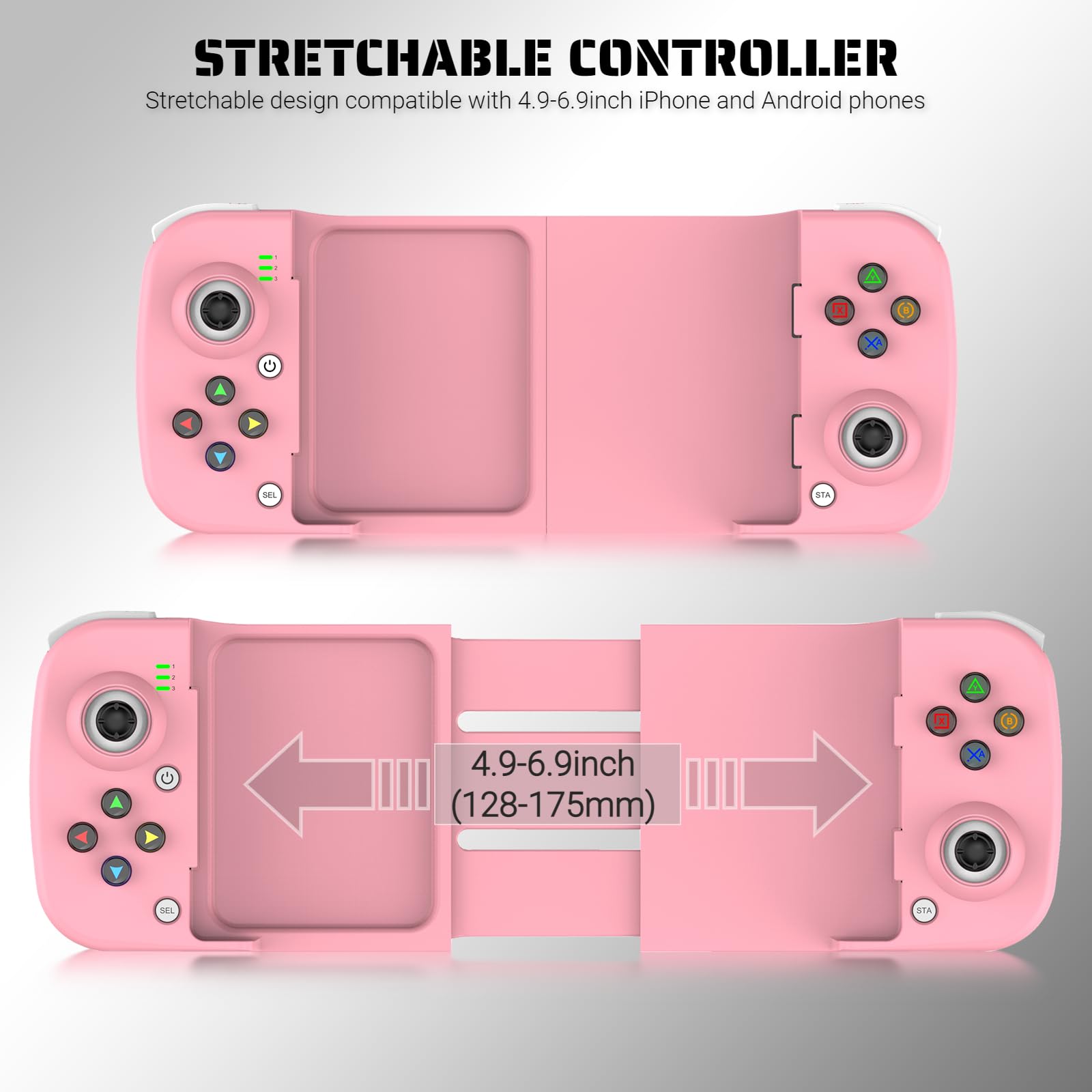 arVin Mobile Game Controller for Samsung Galaxy S23/S22/S21 Ultra, TCL, Tablet, Android Wireless Gamepad for iPhone 15/14/13/12, iOS, iPad, MacBook, PC Gaming Joystick with Back Button, Direct Play
