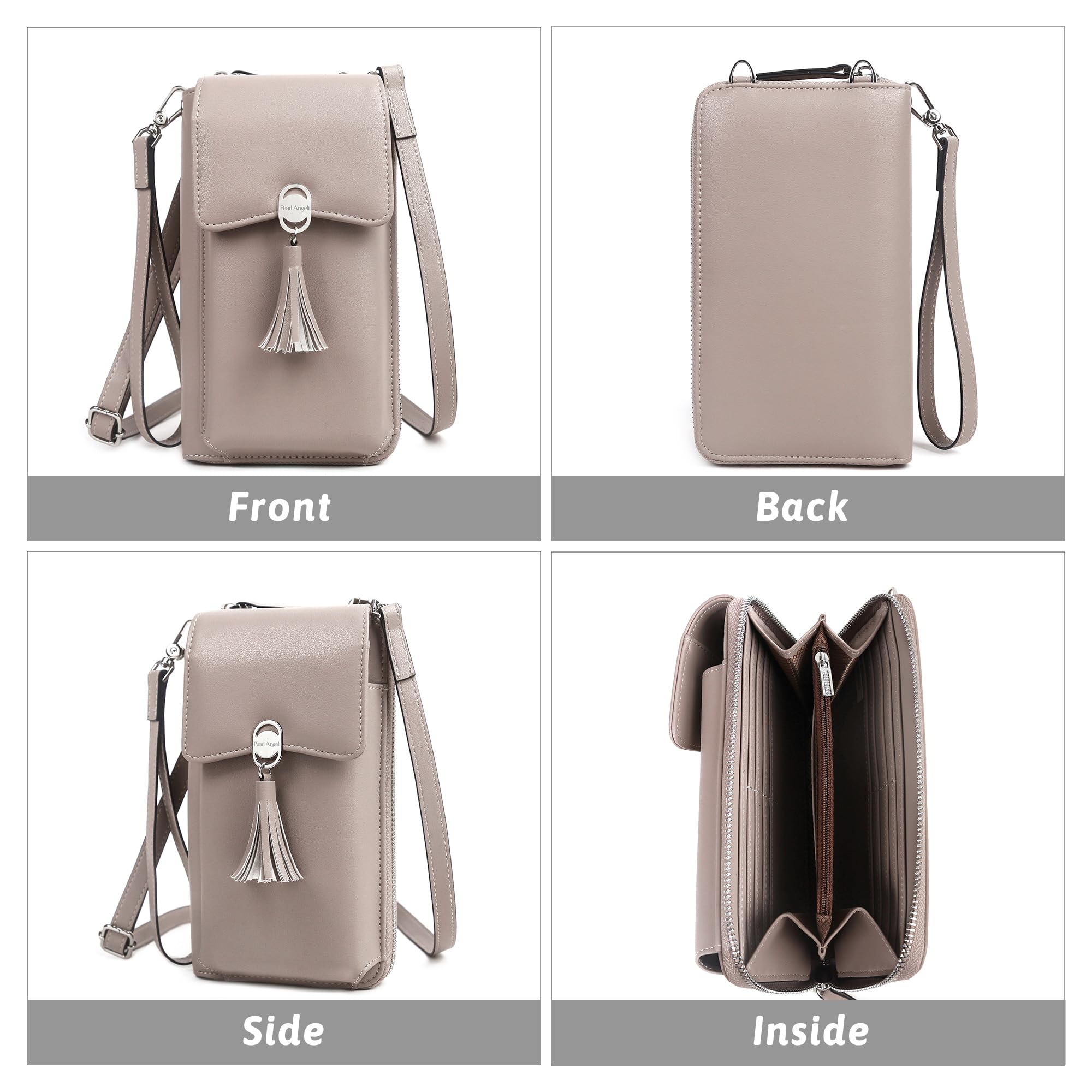 Pearl Angeli Small Crossbody Phone Bag RFID Women Wallet Cellphone Credit Card Purse with Adjustable Shoulder Strap