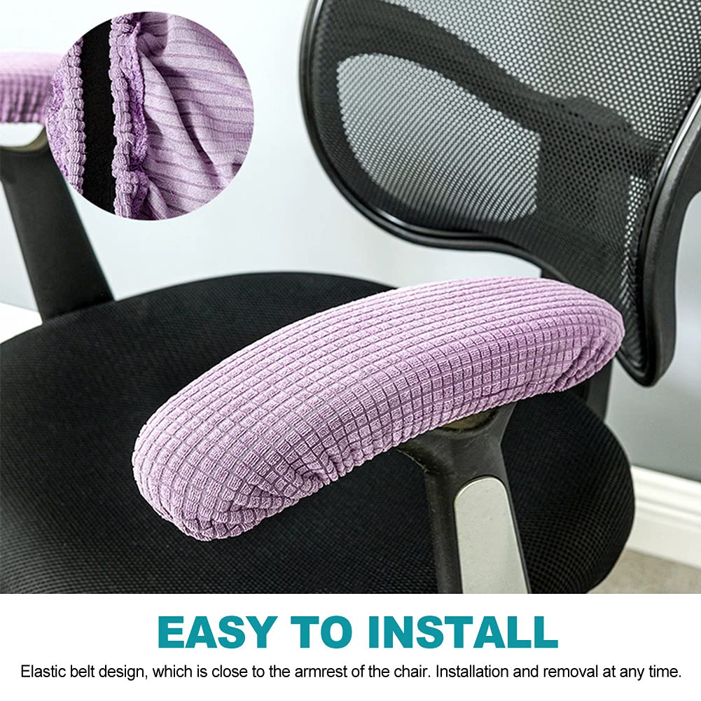 UMXOSM 1pair Office Chair Arm Pad Covers, Stretchable Washable Elastic Office Chair Armrest Slipcovers Covers(Navy Blue)