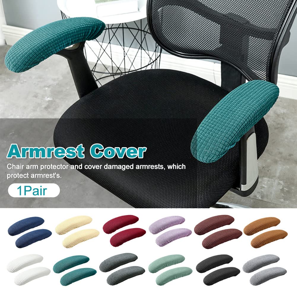 UMXOSM 1pair Office Chair Arm Pad Covers, Stretchable Washable Elastic Office Chair Armrest Slipcovers Covers(Navy Blue)