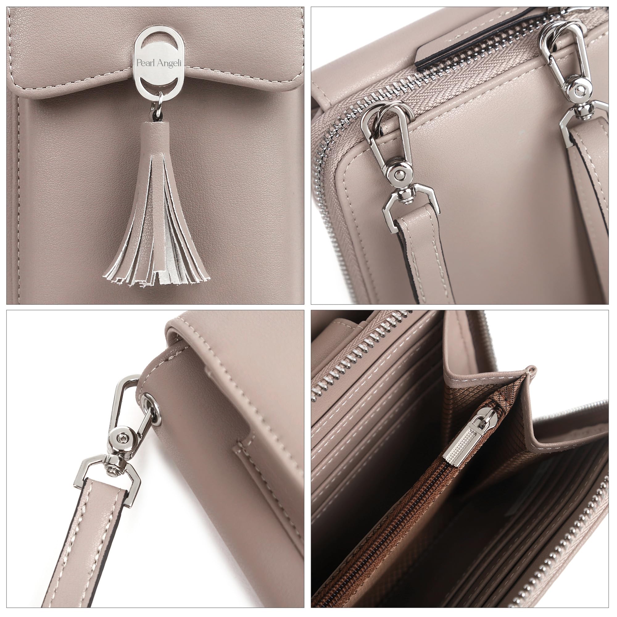 Pearl Angeli Small Crossbody Phone Bag RFID Women Wallet Cellphone Credit Card Purse with Adjustable Shoulder Strap