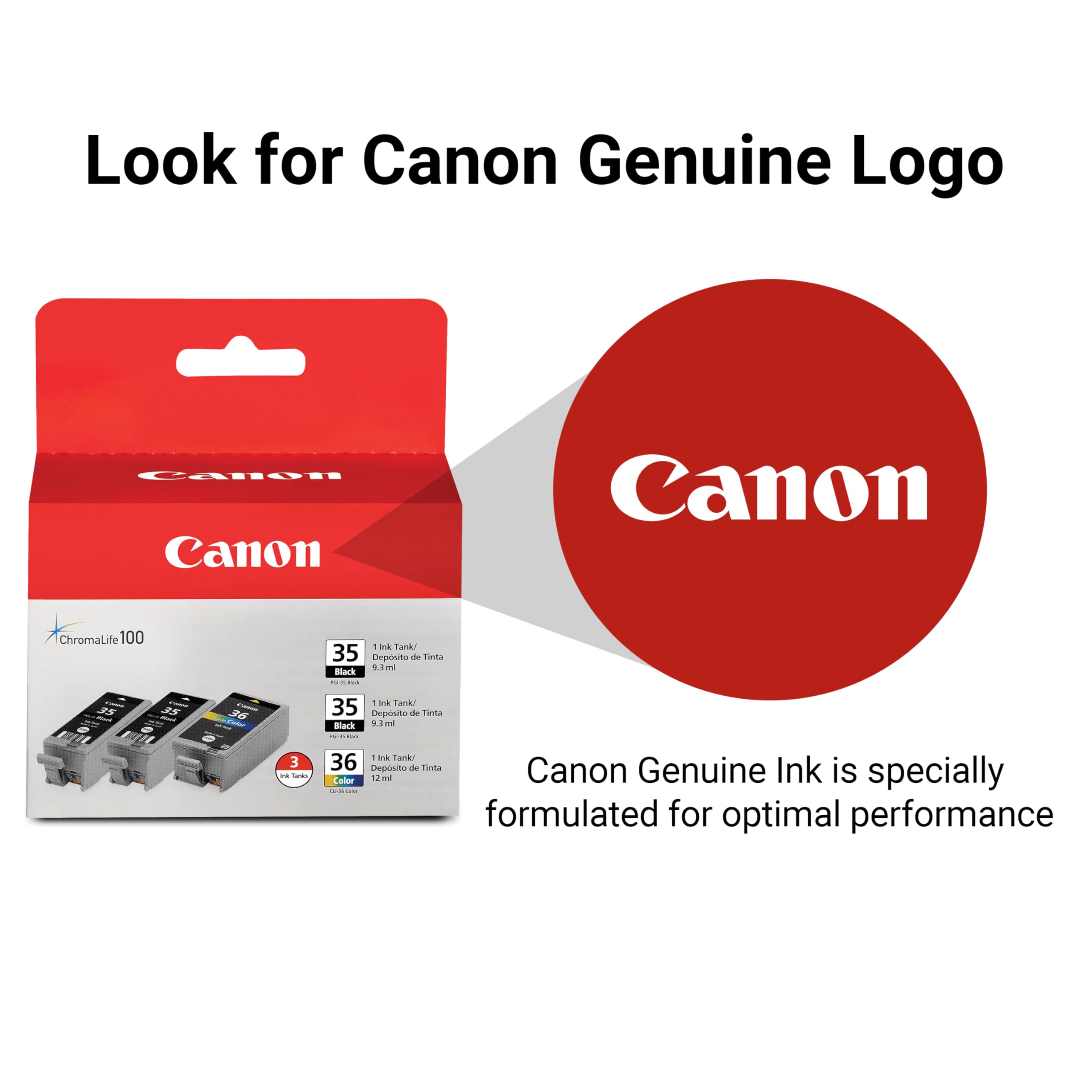 Canon PGI-35/CLI-36 2 Black and 1 Color Value Pack Compatible to iP100, iP110