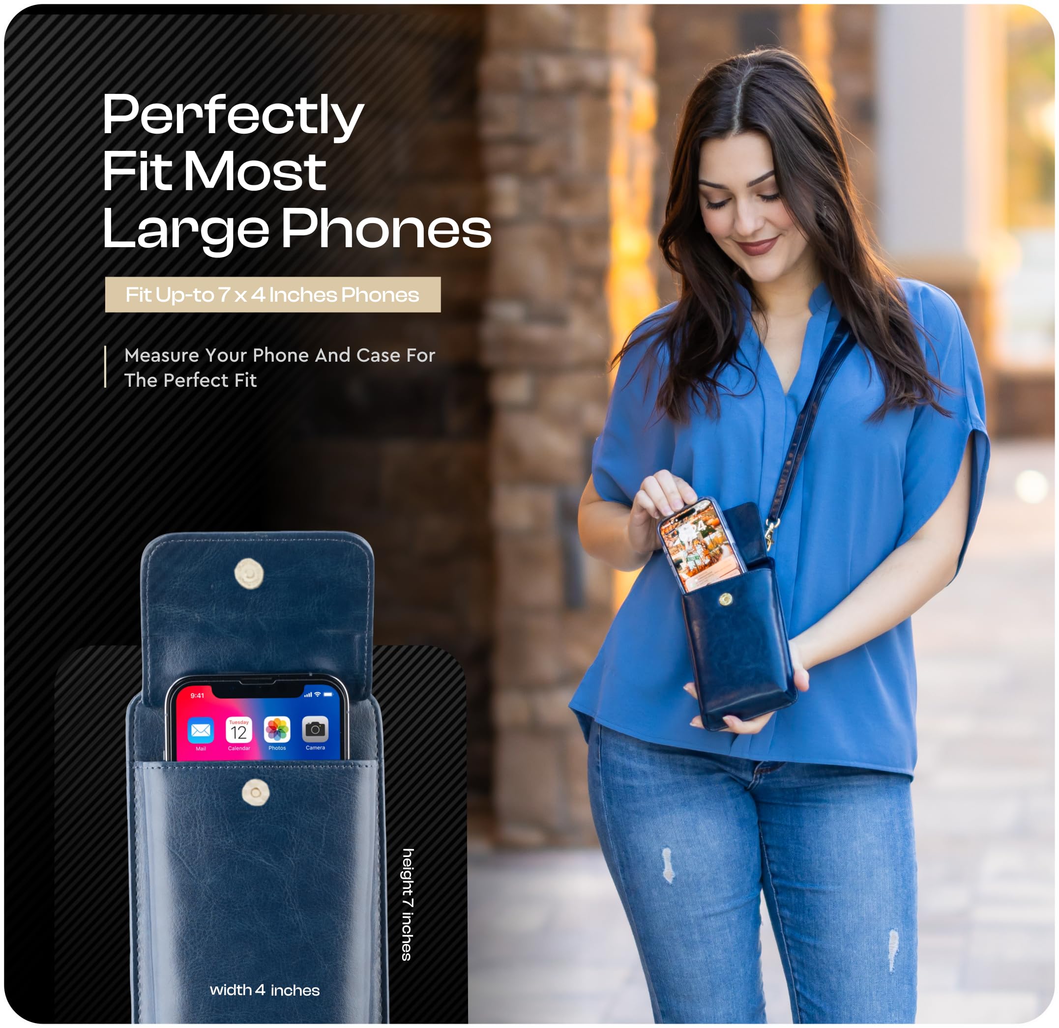 Claasico Womens Crossbody Wallet & Phone Case | iPhone/Samsung/LG Magnet Cell Pouch & Handbag
