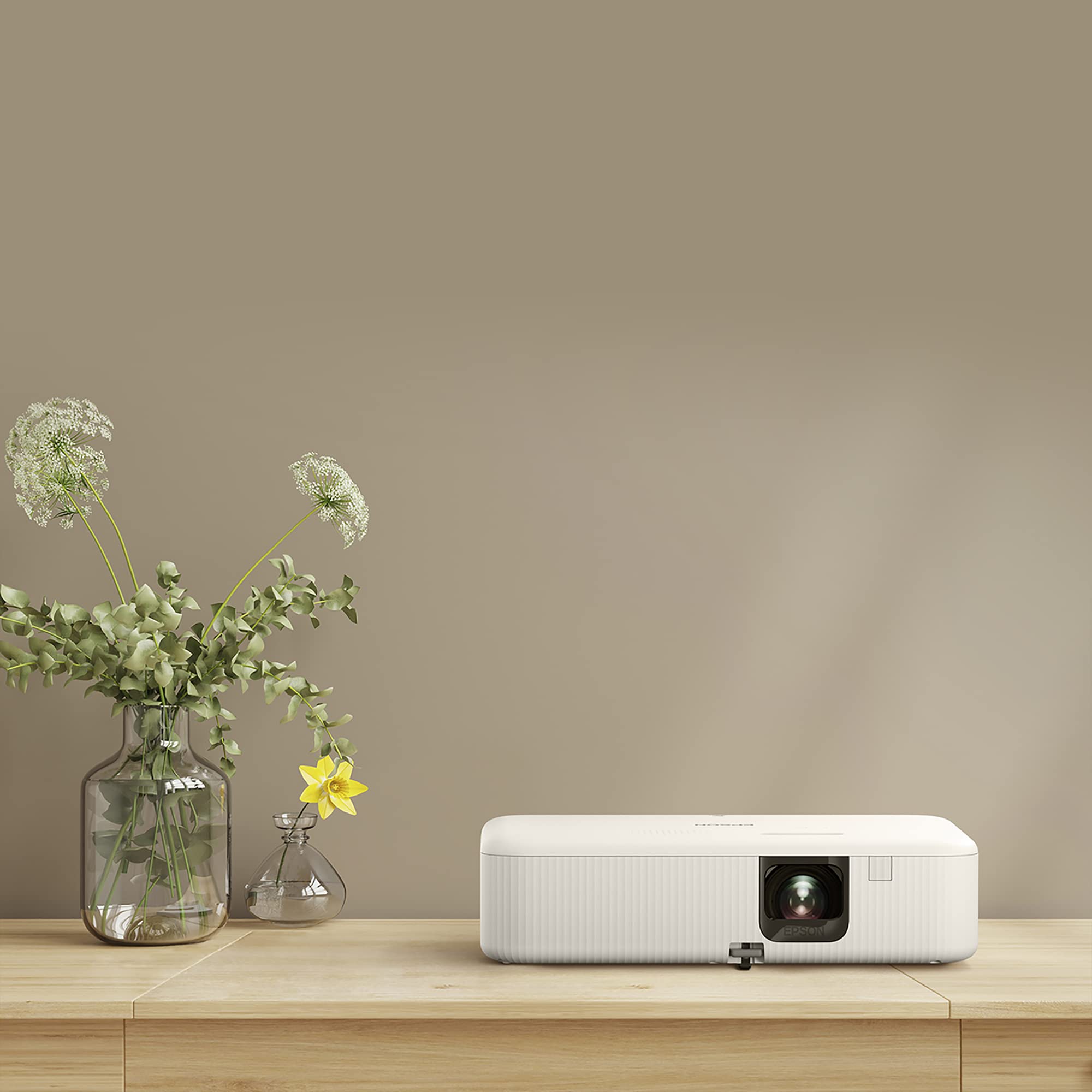 2022 New Upgrade Epson EpiqVision Flex CO-FH02 Full HD 1080p Smart Streaming Portable Projector, 3-Chip 3LCD, 3,000 Lumen Color/White Brightness, Android TV, Bluetooth, 5W Speaker, Home Entertainment