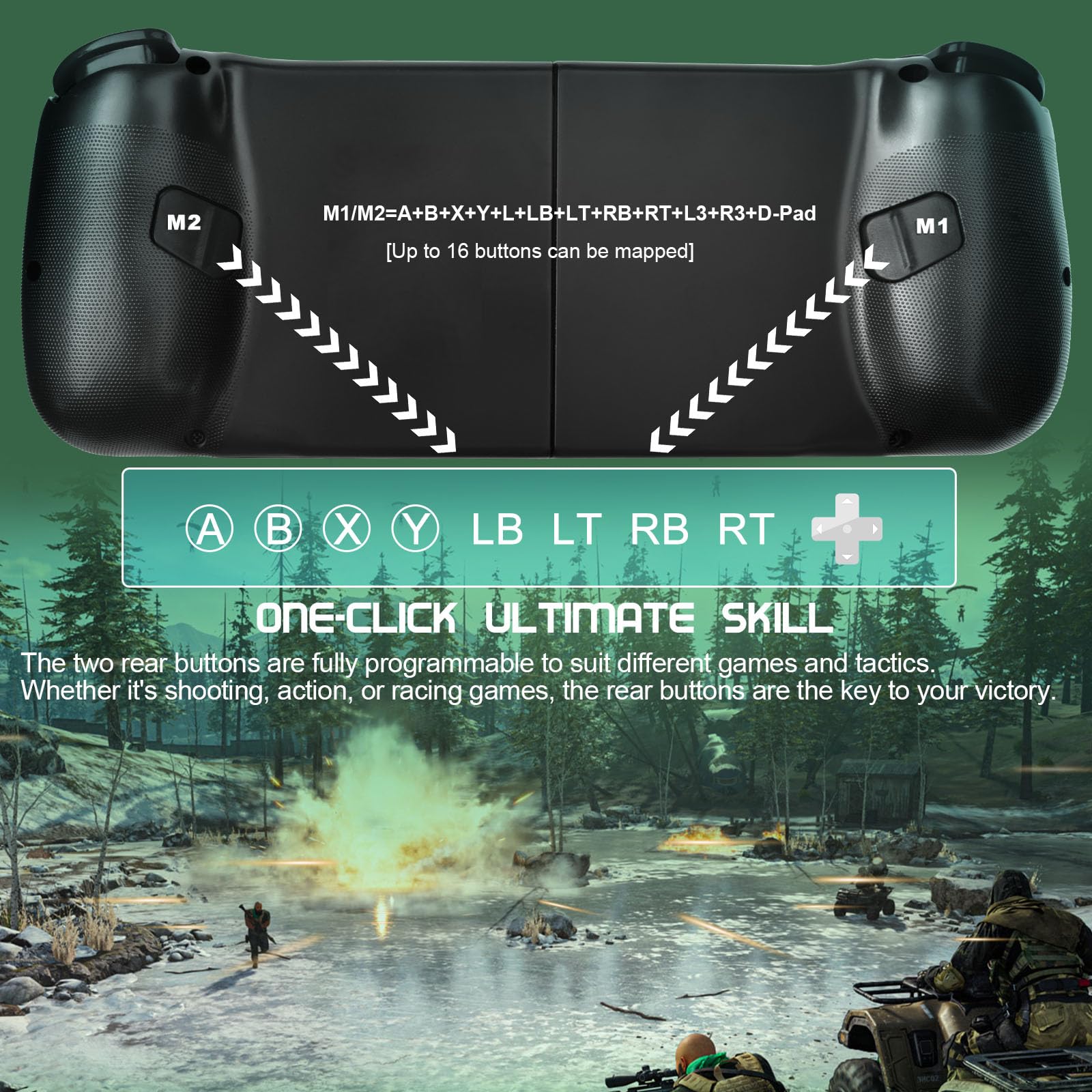 Joso Phone Controller for iPhone/Android Support Phone Case, Wireless Mobile Game Controller for Android iPhone 16/15/14/13/12 Support PS Remote Play, Cloud Gaming, MFi Arcade Games