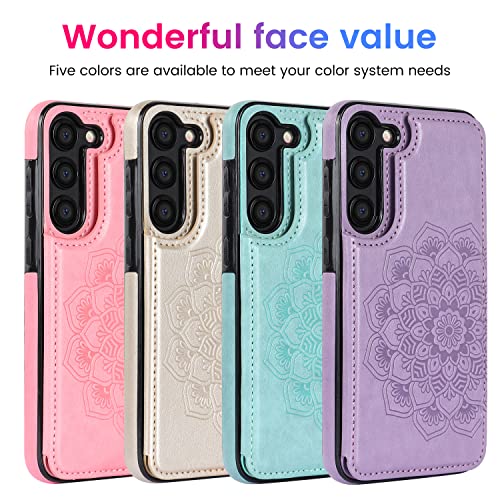ACXLIFE Galaxy S23Plus 5G Case S23 Plus Card Credit Holder Wallet Protective Cover with Card Slot and Leather Case for Samsung S23Plus 6.6Inch (Green, S23 Plus 6.6inch)