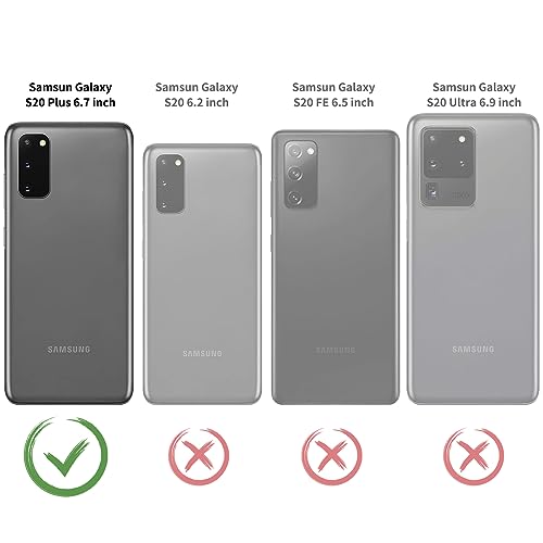 DJBull 2-in-1 Detachable for Samsung Galaxy S20+/S20 Plus 6.7 inch case with Credit Card Holder【RFID Blocking】,Flip Folio Book PU Leather Protective Cover Women Men for S20 Plus Phone case Blue Green