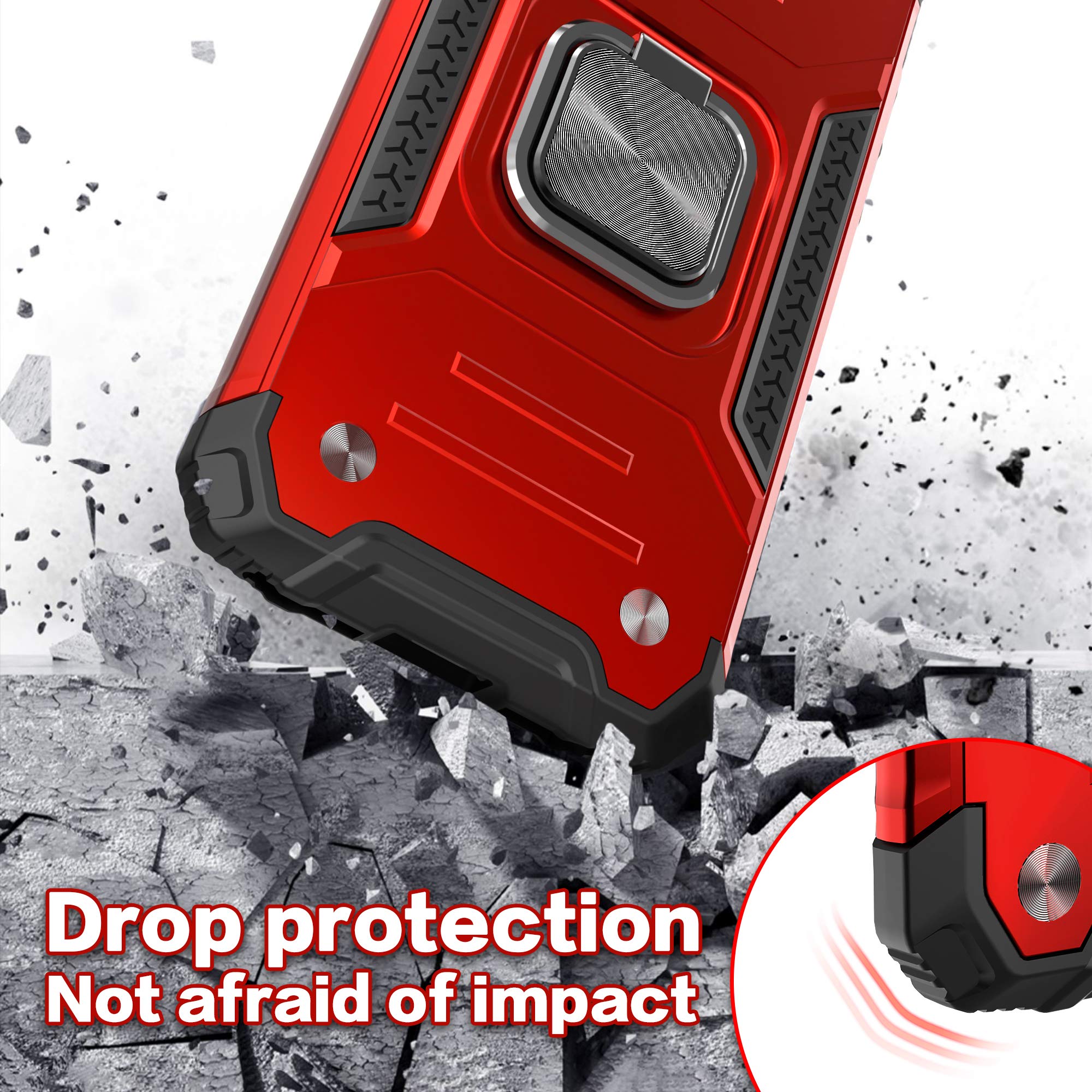 IDYStar for Galaxy S10 Case,Hybrid Drop Test Cover with Car Mount Kickstand Slim Fit Shockproof Hard Resistant Protective Phone Case for Galaxy S10,Red