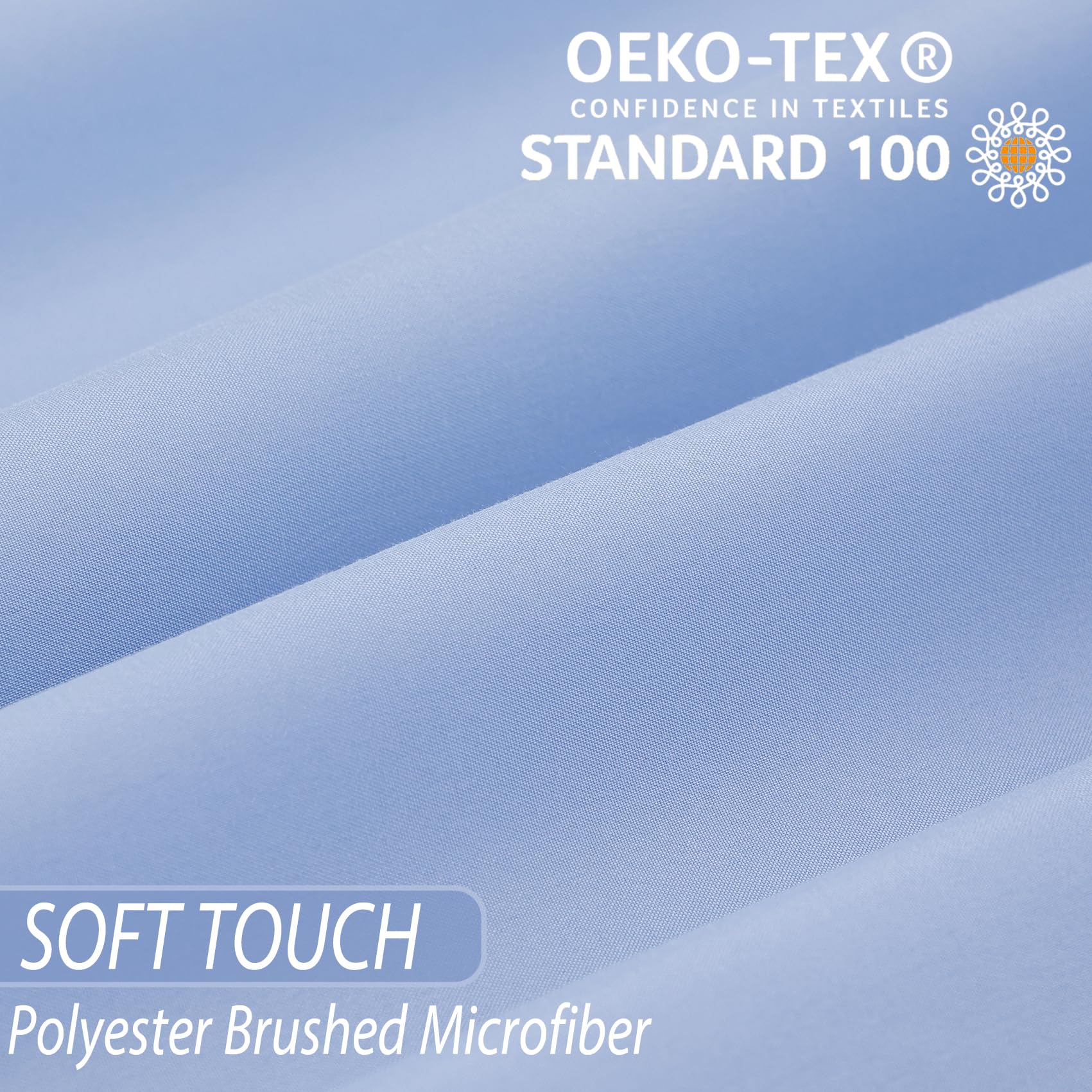 Whitney Home Textile Twin Size Sheet Set - Luxury Soft Comfy Bed Sheets, Breathable Cooling Hotel Bedding for Women, Men, Teens, Extra Deep Pocket, Easy-Fit, Oeko-Tex, Wrinkle Free 3 Piece - Sky Blue
