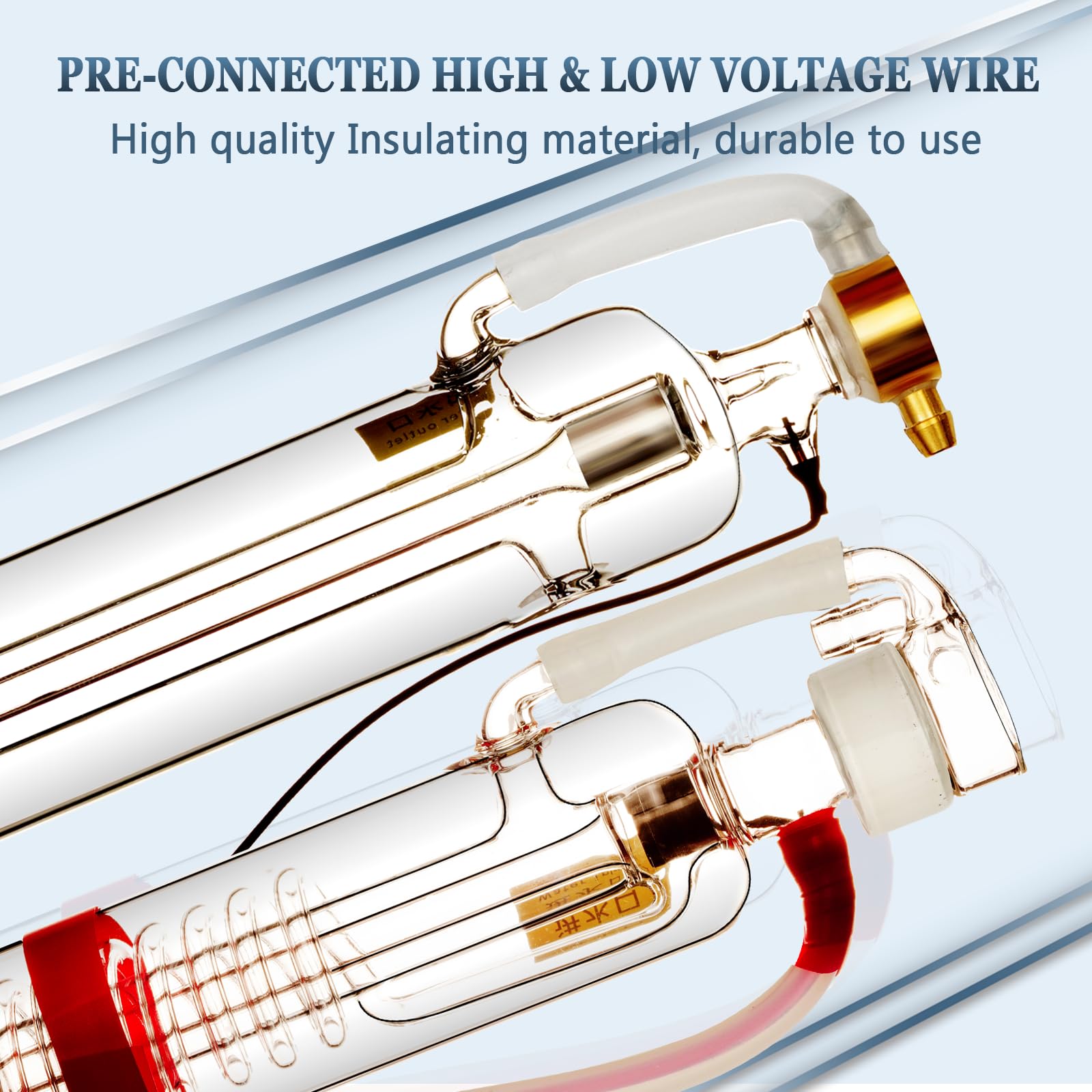 MCWlaser 130W CO2 Laser Tube Actual 130W-150W Length 1650mm Dia 80mm for CO2 Laser Engraver Cutting Machine;8000 Hours