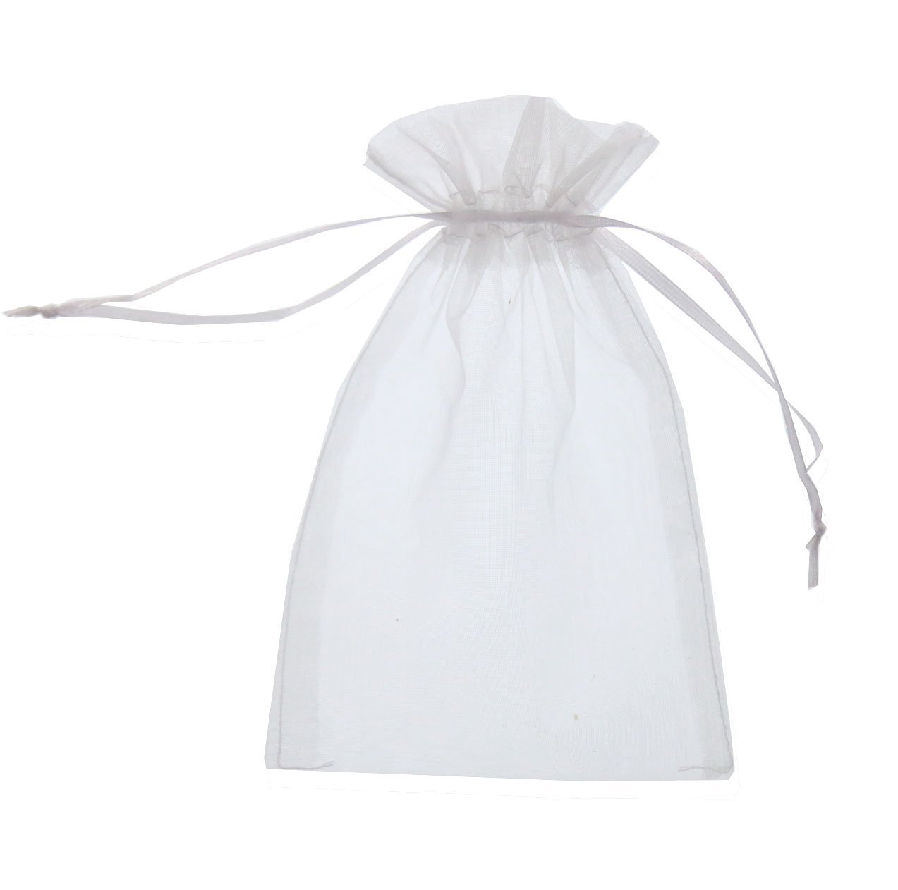 SumDirect White Sheer Organza Bags - 50Pcs 4x6 inches Organza Gift Bags with Drawstring, Organza Jewelry Pouches for Wedding Party Christmas Favor