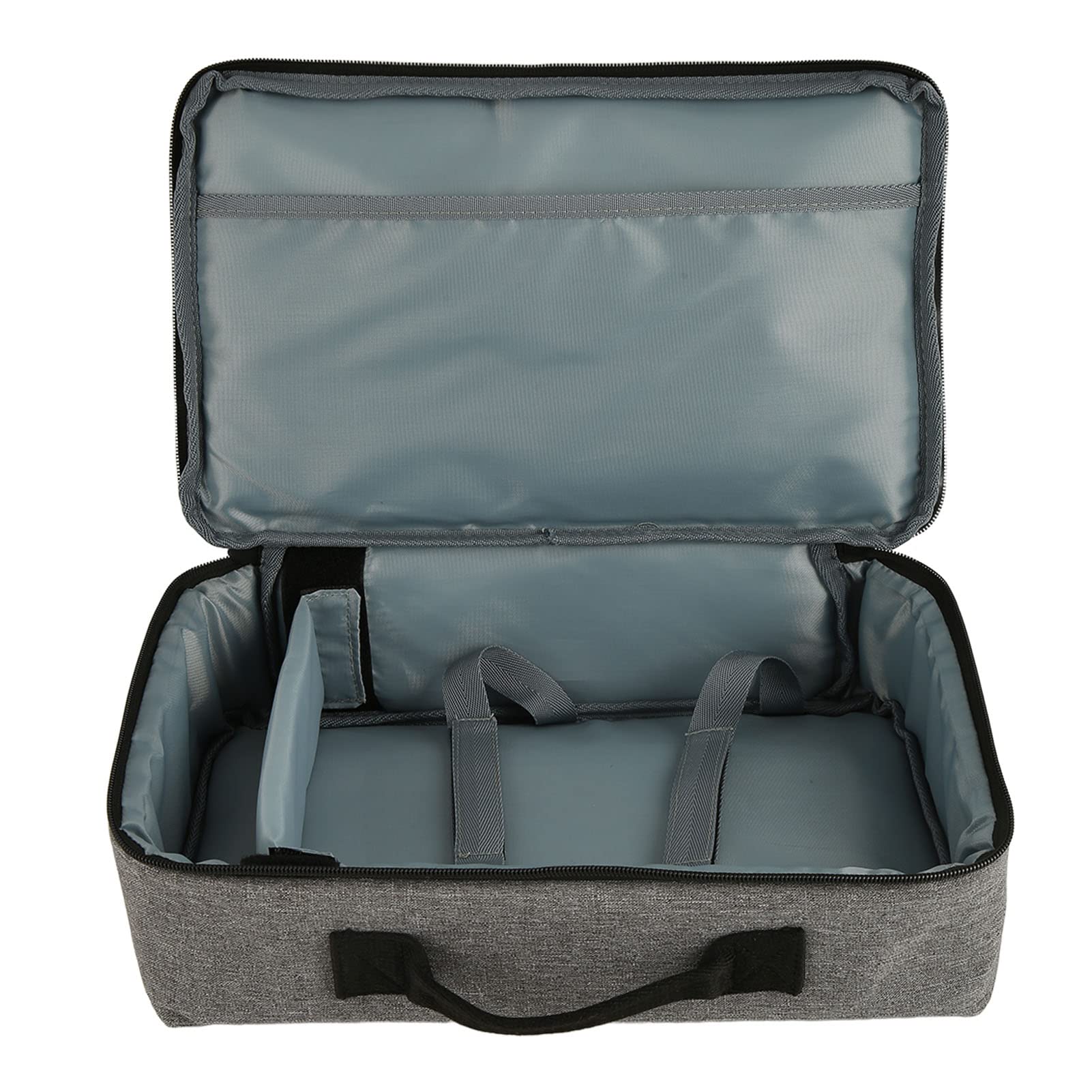 Ozgkee 13.6x7.9x4in Projector Bag, Heavy Duty Nylon Portable Projector Carrying Case with Sturdy Handle for Travel Gray
