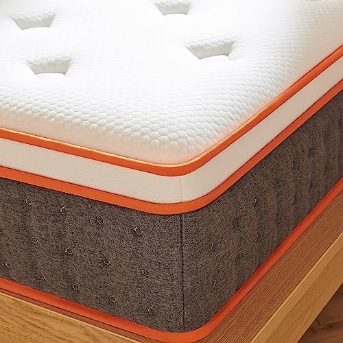 IYEE NATURE Twin Mattress,10 Inch Twin Size Hybrid Memory Foam and Individual Pocket Spring,Twin Bed Mattress in a Box