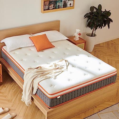IYEE NATURE Twin Mattress,10 Inch Twin Size Hybrid Memory Foam and Individual Pocket Spring,Twin Bed Mattress in a Box