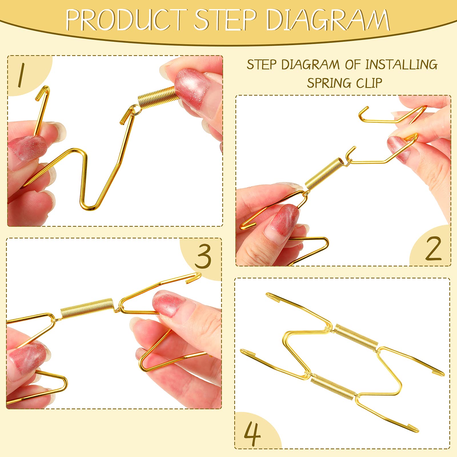 20 Pieces 20 Pieces Plate Hangers 4/5, 6, 8, 10 Inches Invisible Wall Plate Hangers Stainless Decorative Wire Plate Hangers with 20 Pieces Hangers Hook with Nails for Antique Plates and Art (Gold)