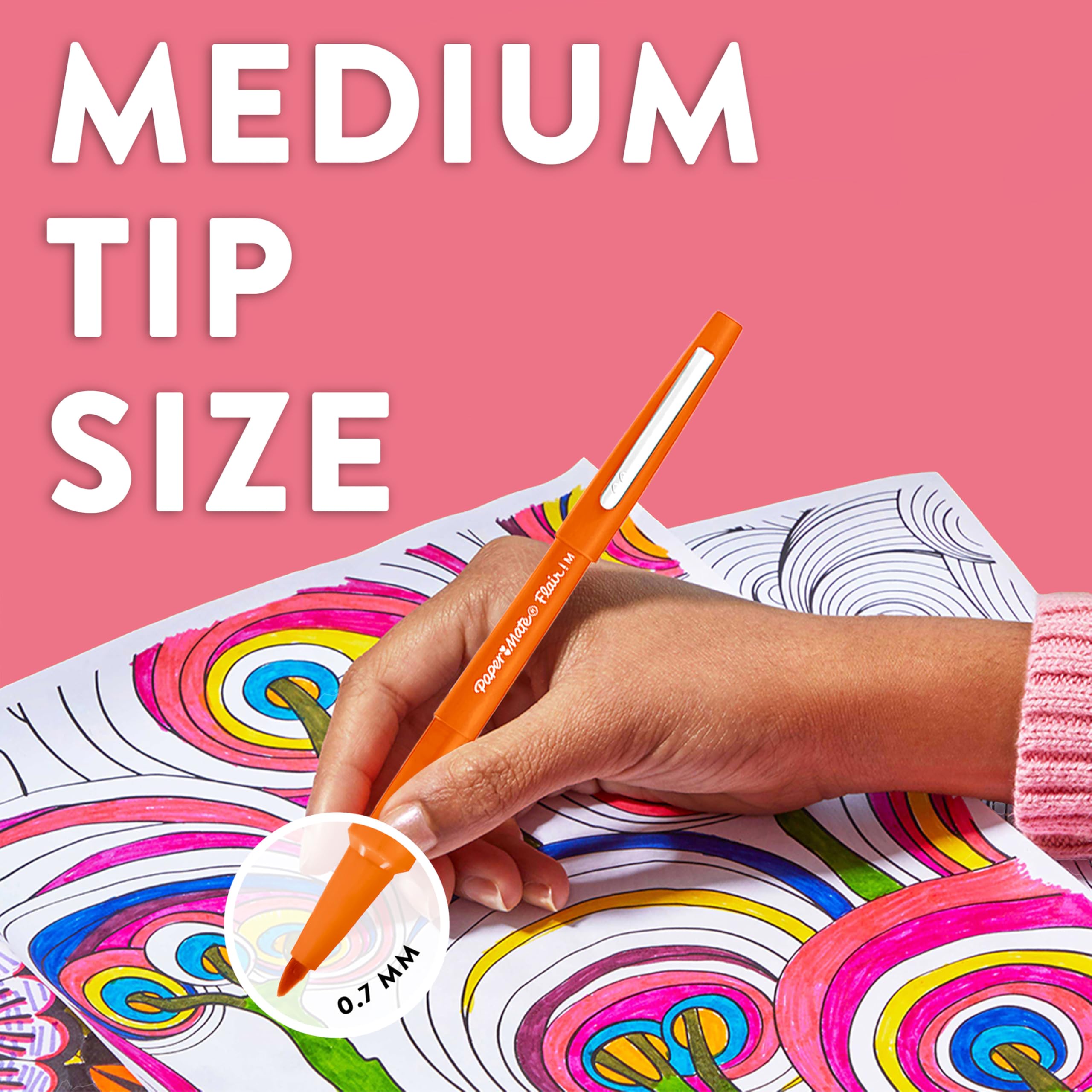 Paper Mate Flair Original Fibre Tip Pen Medium 1.0mm Pack of 12