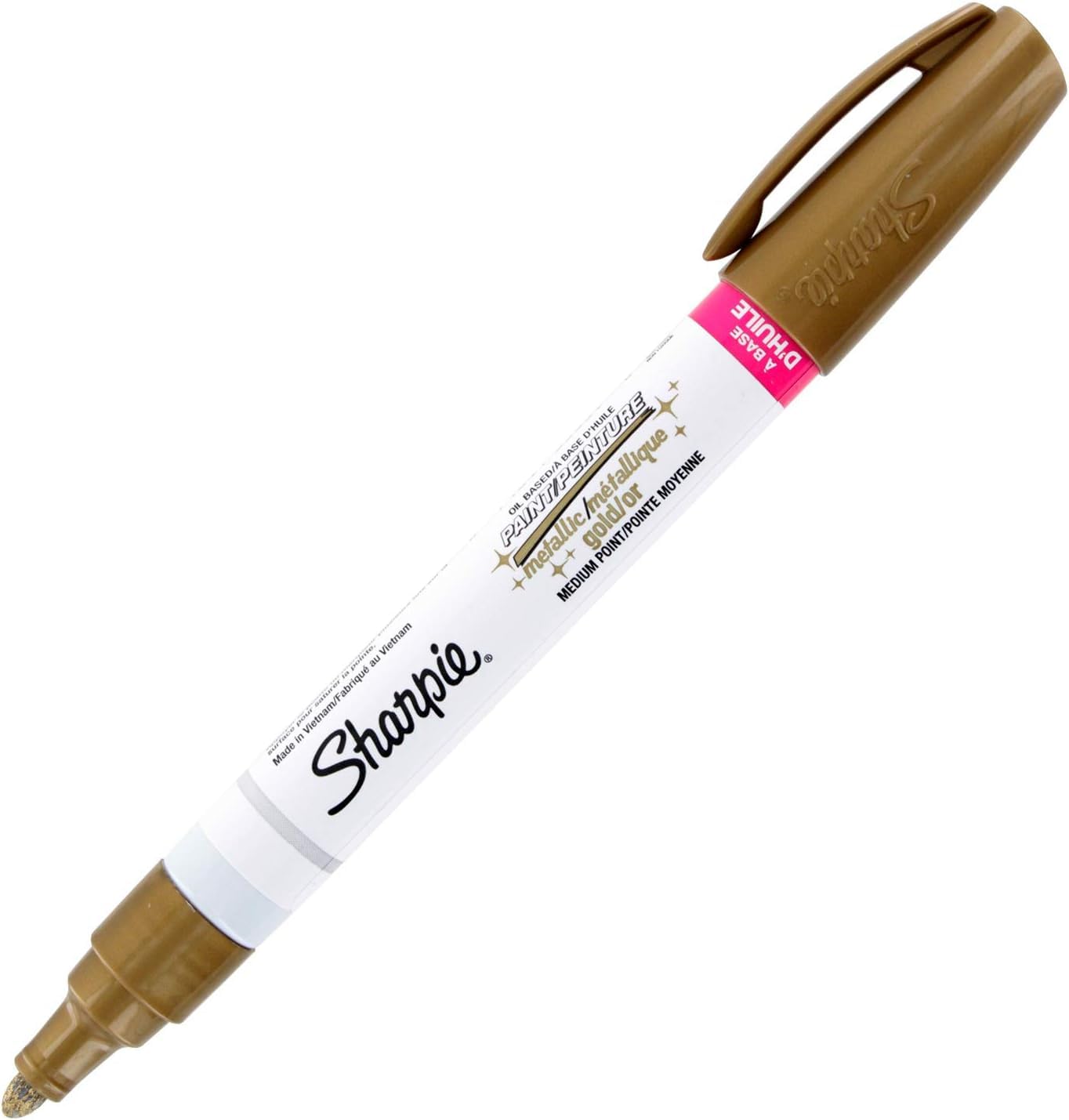 Sharpie Oil-Based Paint Marker, Medium Point, 3-Count (Metallic Gold)