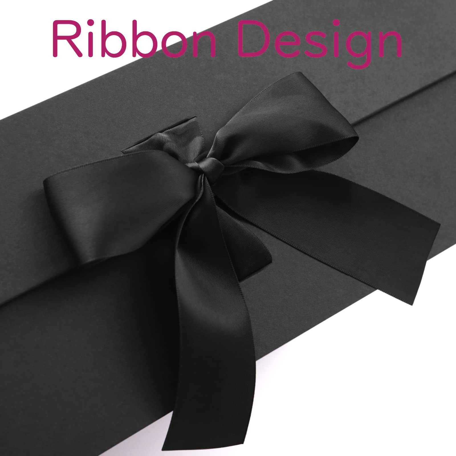 JINMING Gift Box 7.5x7.5x3 Inches, Gift Box with Lid, Black Gift Box, Groomsman Box, Collapsible Gift Box with Magnetic Closure