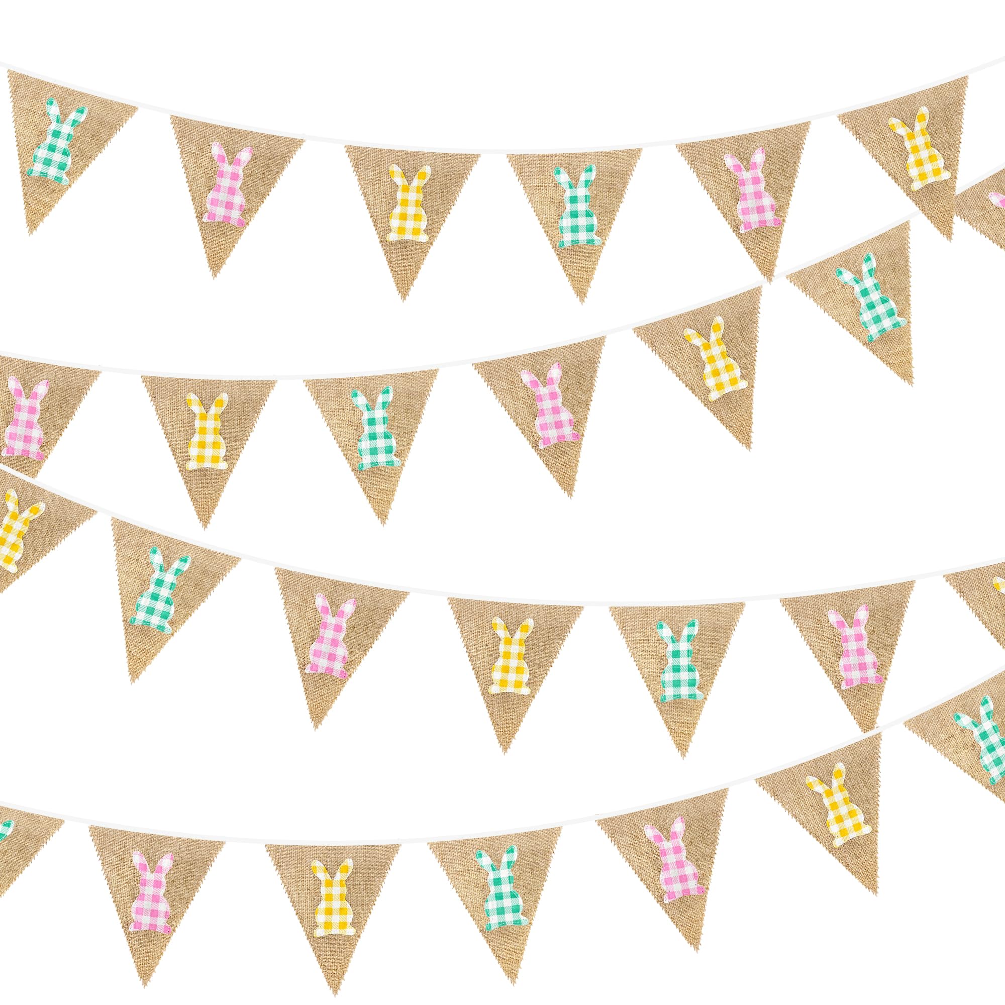 32Ft Pink Purple Yellow Printed Flowers Flora Pennant Banner Fabric Triangle Flag Bunting Garland for Easter Day Spring Summer Decor Birthday Party Wedding Home Outdoor Garden Hanging Decoration