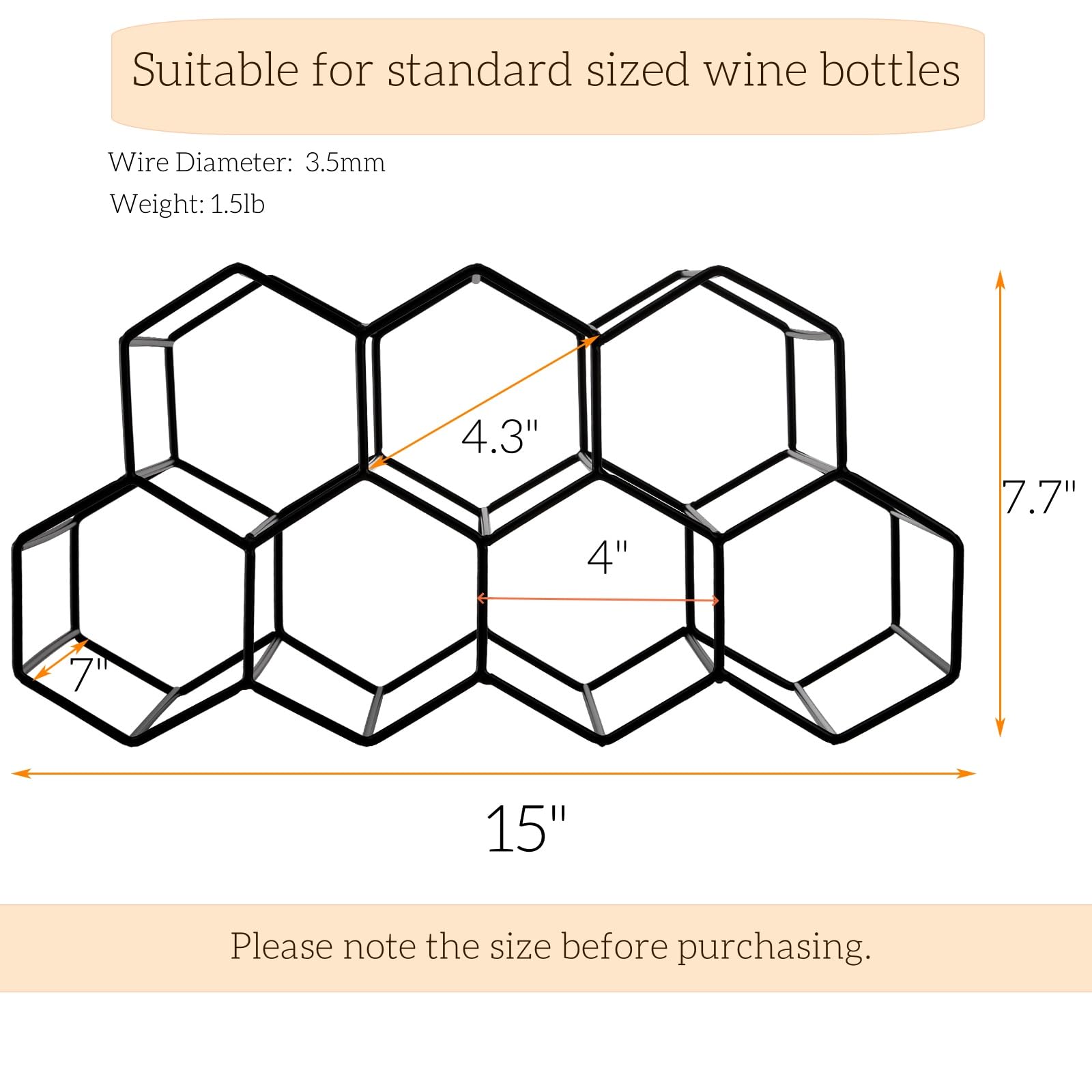 AVLA Metal Countertop Wine Rack, 9 Bottles Wine Holder for Wine Storage, Freestanding Modern Small Wine Bottle Storage, Geometric Design Tabletop Wine Rack Holder for Wine Cellar Bar Cabinet, Black