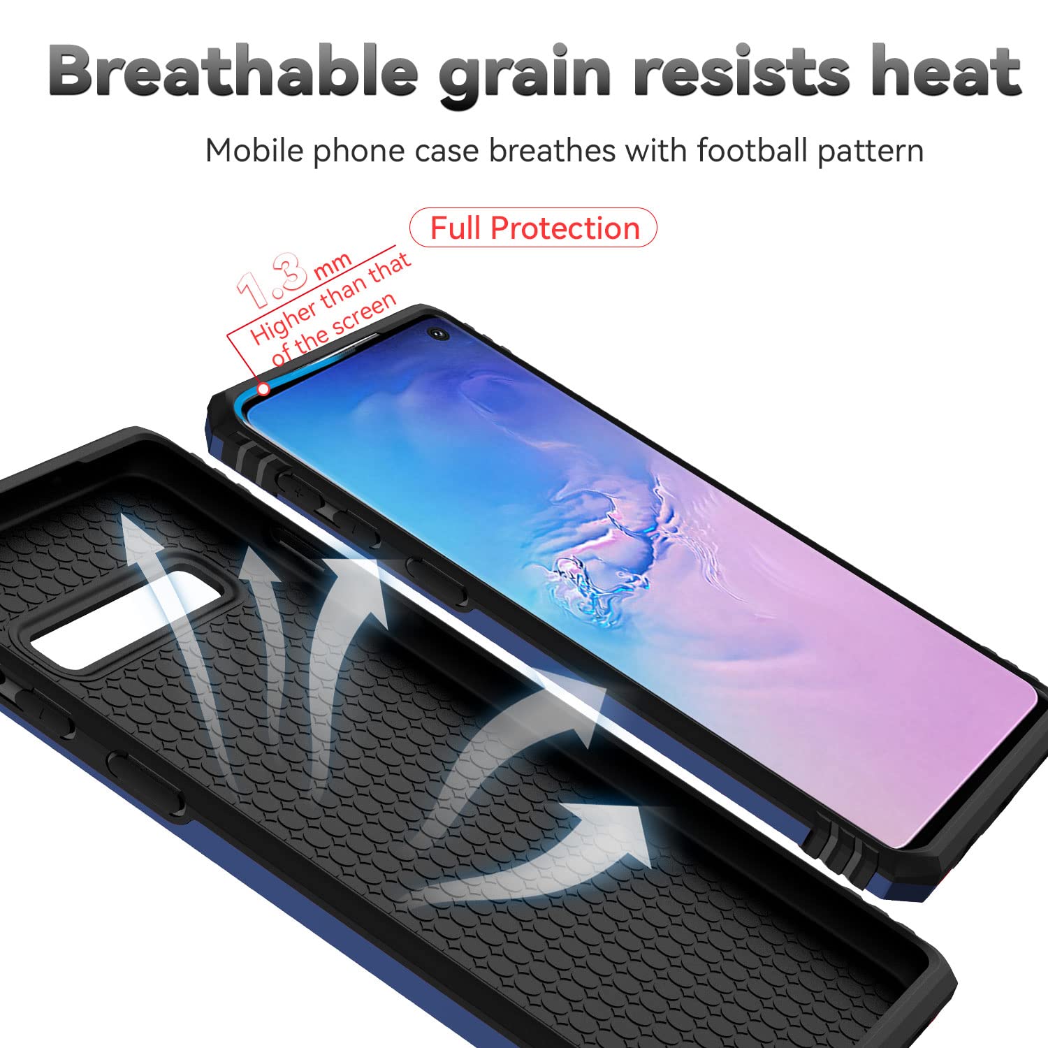 for Samsung Galaxy S10 Case with Camera Lens Cover HD Screen Protector, Dual Layer Military-Grade Drop Tested Magnetic Ring Holder Kickstand Protective Phone Case for Samsung Galaxy S10 (Navy Blue)