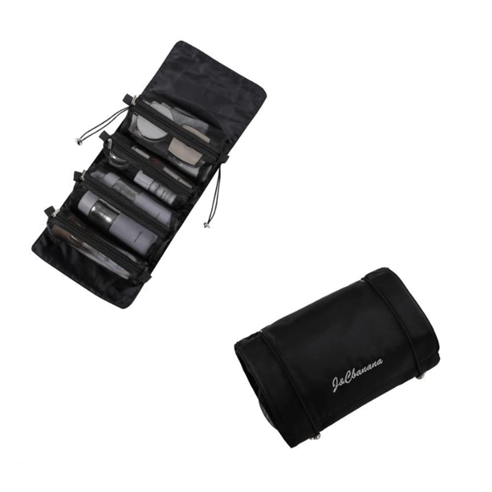 CHALKSEA Makeup Bag,Travel Toiletry Bag, Portable Makeup Organizer, Cosmetic Holder for Brushes Set,Conditioner, AccessoriesToiletry Organizer Case for Toiletries Accessories, Black