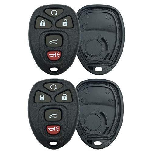 Replacement Keyless Entry Remote Key Fob Shell Case Fit For Suburban Tahoe Traverse/GMC Acadia Yukon/Cadillac Escalade SRX/Buick Enclave/Saturn Outlook 2007 2008 2009 2010 (Black Pack 2)