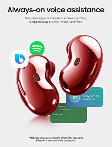 SAMSUNG Galaxy Buds Live True Wireless Bluetooth Earbuds w/ Active Noise Cancelling, Charging Case, AKG Tuned 12mm Speaker, Long Battery Life, US Version, Mystic Red