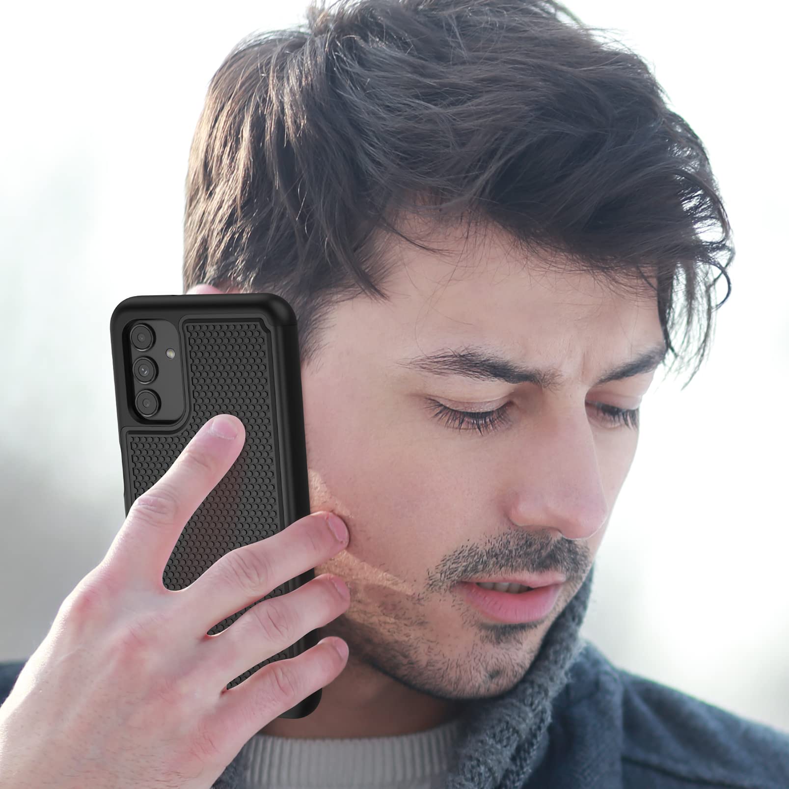 BNIUT for Samsung Galaxy A13 5G Case: Dual Layer Protective Heavy Duty Cell Phone Cover Shockproof Rugged with Non Slip Textured Back - Military Protection Bumper Tough - 6.5inch (Black Matte)