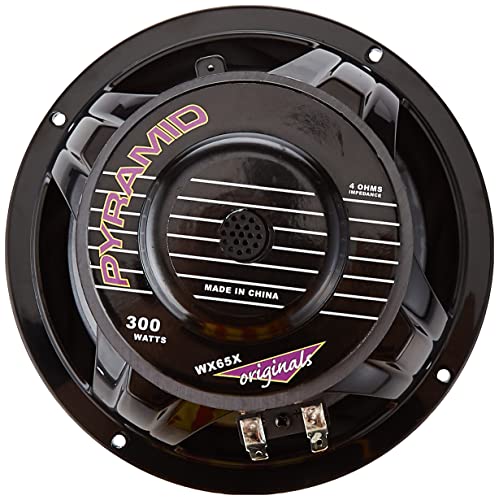 Pyramid 6.5 Inch Car Woofer Speaker - 300 Watt High Powered White Injected Polypropylene Cone Car Audio Sound Component Speaker System w/ High-Temperature Kapton Voice Coil, 4 Ohm, 40oz Magnet - WX65X