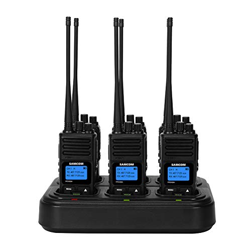 9 Pack Two Way Radio Long Range with Six-Way Multi Charger