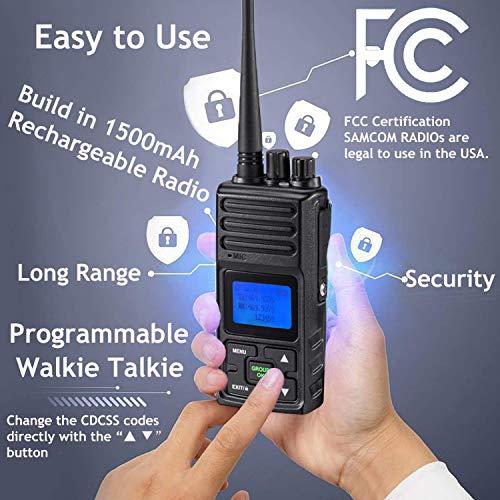 9 Pack Two Way Radio Long Range with Six-Way Multi Charger