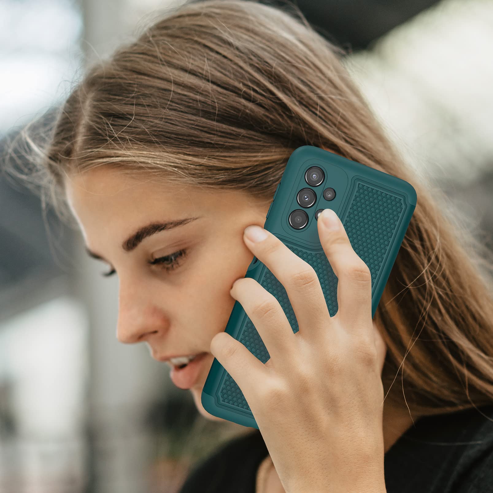 FNTCASE for Samsung Galaxy A23 5G Case: (Samsung Galaxy A23 4G LTE) Dual Layer Protective Heavy Duty Cell Phone Cover Shockproof Rugged with Non Slip Textured Back - Bumper - 6.6inch Dark Green